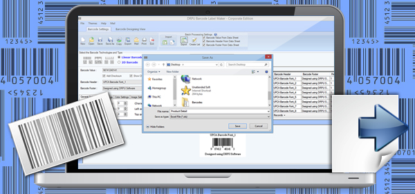 Export created list with barcode settings - HowToBarcode