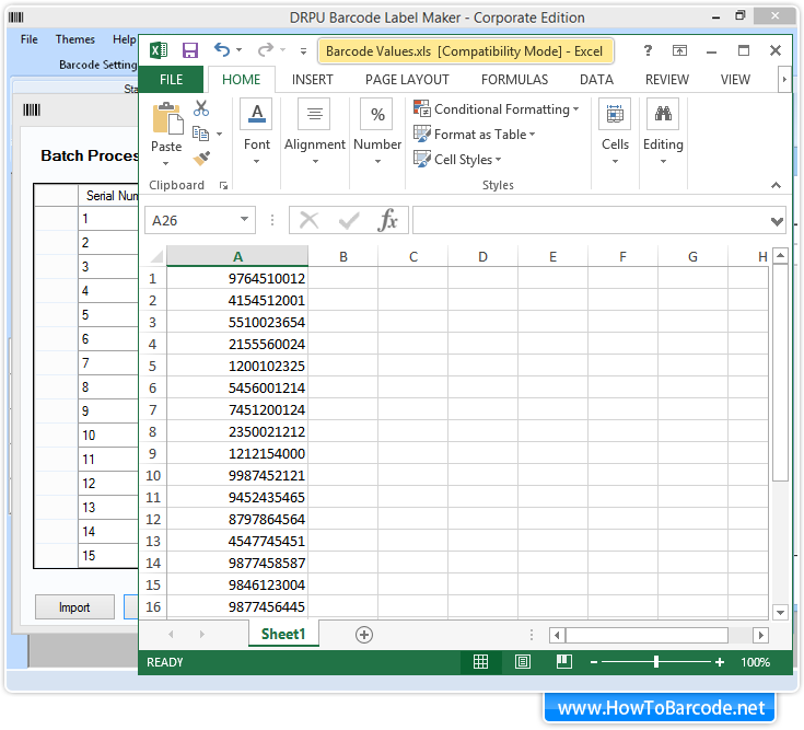Export Barcode Values List With Designing View Howtobarcode