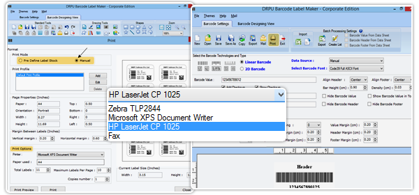 Barcode Print Settings Using Manual Mode Howtobarcode