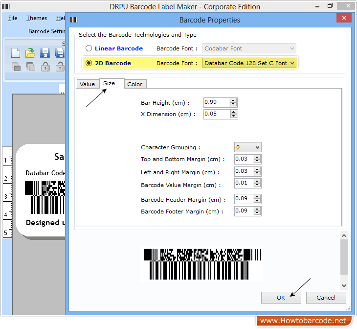 Databar Code 128 Set C Two Dimensional Barcode Howtobarcode