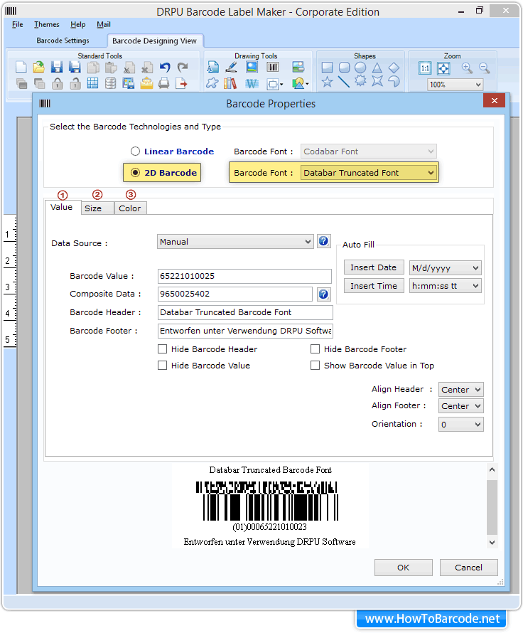 Databar Truncated Barcode Font Howtobarcode