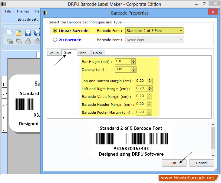 Standard 2 of 5 barcode linear font – HowToBarcode
