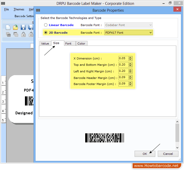 Create PDF417 2D Barcode Font – HowToBarcode