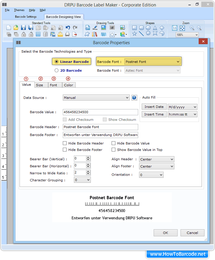 Postnet Linear Barcode Font - Howtobarcode